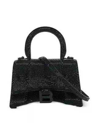 Balenciaga Xs Hourglass Crystal-embellished Tote Bag