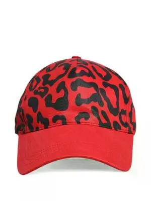 Dolce & Gabbana Leopard-print Tulle-panel Baseball Cap - Red