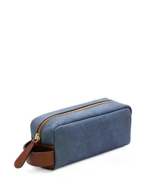 LA PORTEGNA Dopp Leather-trim Canvas Wash Bag