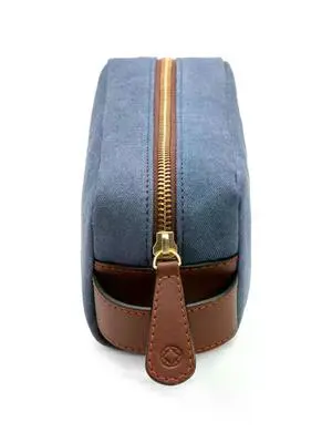 LA PORTEGNA Dopp Leather-trim Canvas Wash Bag