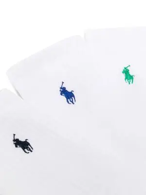 Polo Ralph Lauren Embroidered-logo Ribbed Socks