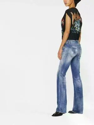 Dsquared2 Distressed Bootcut Jeans - Blue