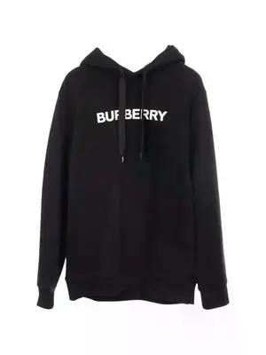 Burberry 2010s Logo Print Hoodie - Black