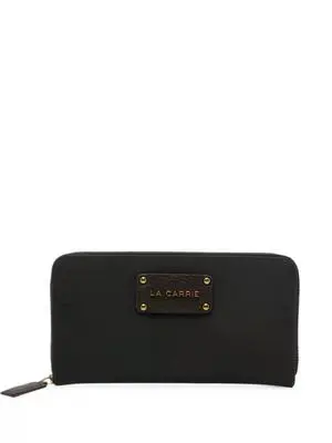 LA CARRIE Logo-plaque Zip-around Wallet Black