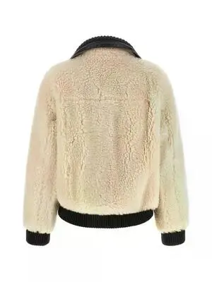 Sacai Shearling-effect Ribbed-knit Jacket