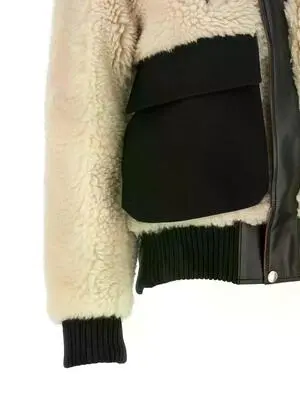 Sacai Shearling-effect Ribbed-knit Jacket