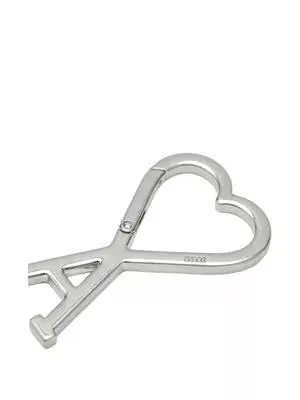 AMI Paris Aluminium Hook Keyring With De Coeur