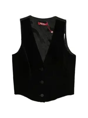 Max Mara Velvet Waistcoat - Black