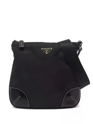 Prada Triangle-logo Messenger Bag - Black