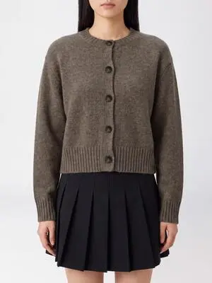 Loulou De Saison Remus Merino Wool Crewneck Cardigan - Grey