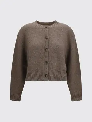 Loulou De Saison Remus Merino Wool Crewneck Cardigan - Grey