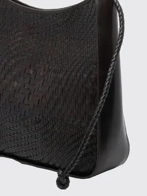 Dragon Diffusion Woven Leather Tote Bag With Single Handle - Dark