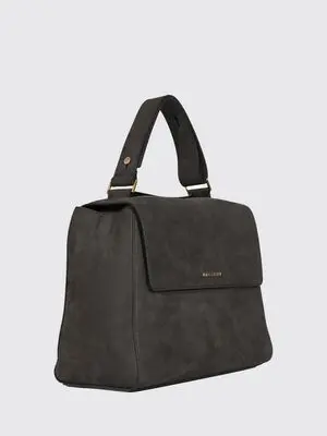Orciani Sveva Hammered Leather Handbag With Adjustable Handle And Strap - Black