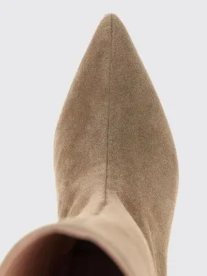 Fabiana Filippi Suede Knee-high Boots With A Medium Heel - Beige