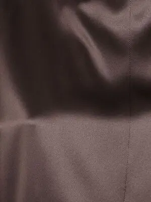 Max Mara Long Silk Sheath Evening Gown With Draped High Neck