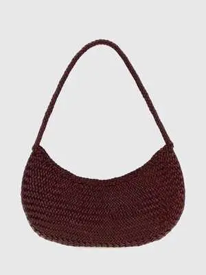 Dragon Diffusion Nova Luna Woven Buffalo Leather Shoulder Bag - Burgundy