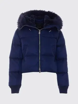 Pinko Quilted Camouflage Print Cropped Bomber Jacket With Shearling Hood