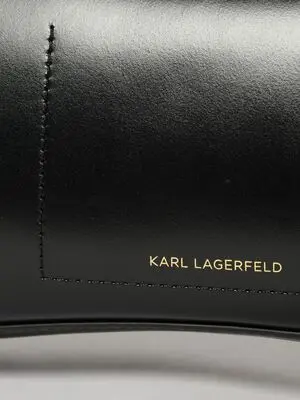 Karl Lagerfeld Brushed Leather Shoulder Bag With Monogram And Adjustable Handle