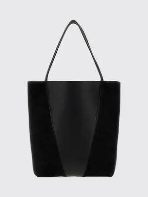 Chloé Spin Bi Shoulder Bag In Smooth And Suede Leather - Black