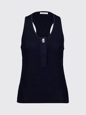 FERRAGAMO Slim Fit Ribbed Jersey Off-the-shoulder Top - Navy