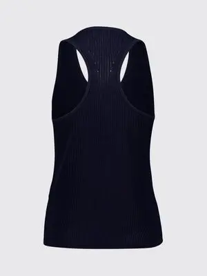 FERRAGAMO Slim Fit Ribbed Jersey Off-the-shoulder Top - Navy