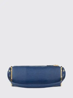 Elisabetta Franchi Lizard-print Shoulder Bag With Metallic Profiles - Blue