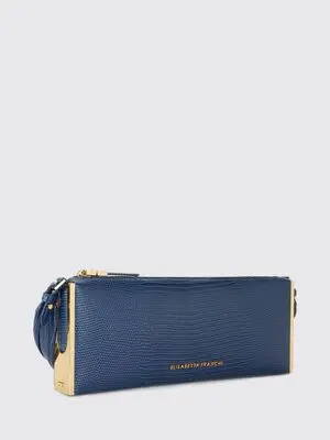 Elisabetta Franchi Lizard-print Shoulder Bag With Metallic Profiles - Blue