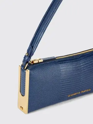 Elisabetta Franchi Lizard-print Shoulder Bag With Metallic Profiles - Blue