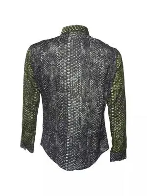 Roberto Cavalli Snakeskin-print Slim-fit Shirt