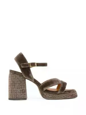 CastaÑer Vero Velvet Platform Sandals - Brown