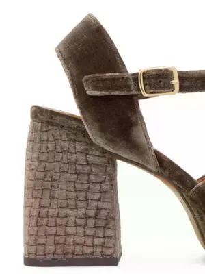 CastaÑer Vero Velvet Platform Sandals