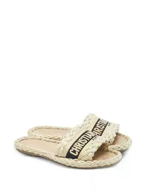Dior Dway Embroidered Flat Sandals
