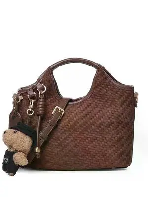 V°73 Zelda Woven-effect Shoulder Bag - Brown