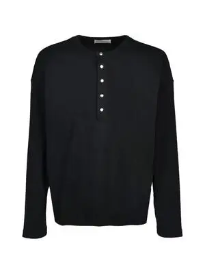 CEDARWOOD Soft Rib Henley T-shirt - Black