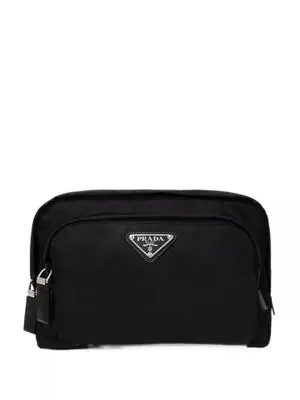 Prada Logo-plaque Wash Bag - Black