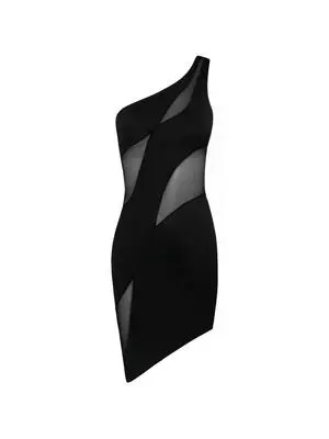 OW Mini Curve Asymmetrical Dress - Black