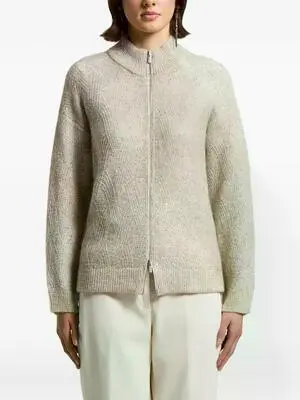 Peserico Sequin-embellished Chevron-knit Cardigan