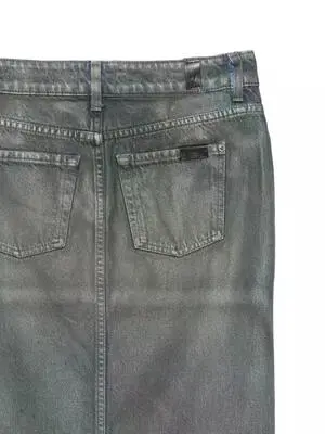 7 For All Mankind Coated Paneled Denim Skirt