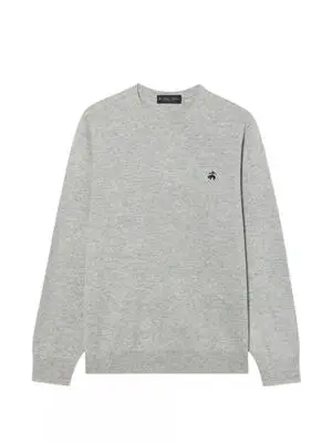 Brooks Brothers Logo-embroidered Lambswool Sweater - Grey