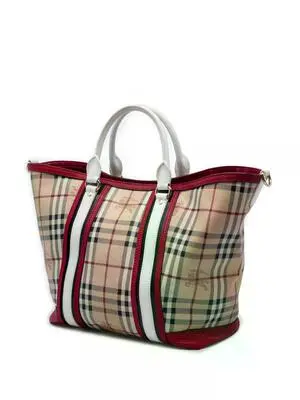 Burberry 2000-2017 Medium Haymarket Check Coated Canvas Jameson Tote Bag