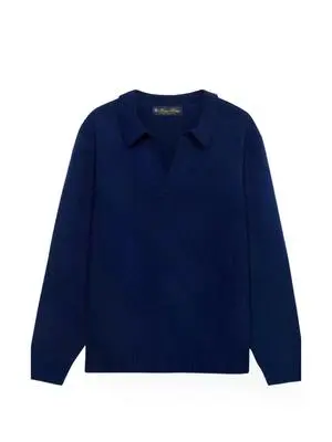Brooks Brothers Open-collar Lambswool Sweater - Blue