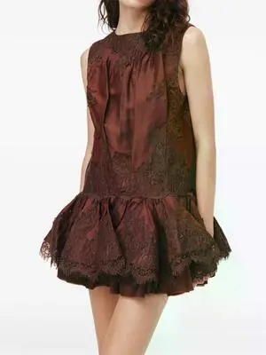 Aje Cressida Lace-trim Ruffled Mini Dress
