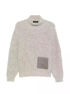 FABIANA FILIPPI Suede-patch Ribbed-knit Sweater