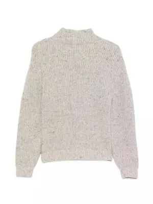 Fabiana Filippi Suede-patch Ribbed-knit Sweater
