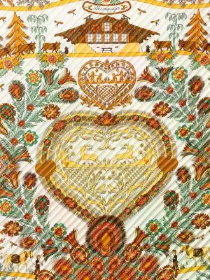 Hermès 1990-2010 Decoupages Pleated Silk Scarf Scarves - Yellow