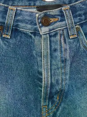 Saint Laurent Feather-trim Denim Shorts