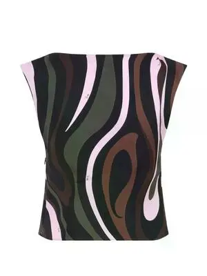 Emilio Pucci Abstract-print Silk Top