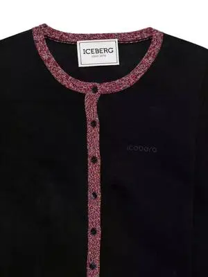 Iceberg Logo-embroidered Marl-trim Cardigan