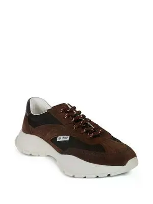 Prada Mesh Fabric And Suede Sneakers Brown