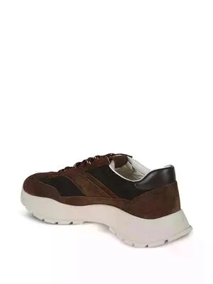 Prada Mesh Fabric And Suede Sneakers - Brown